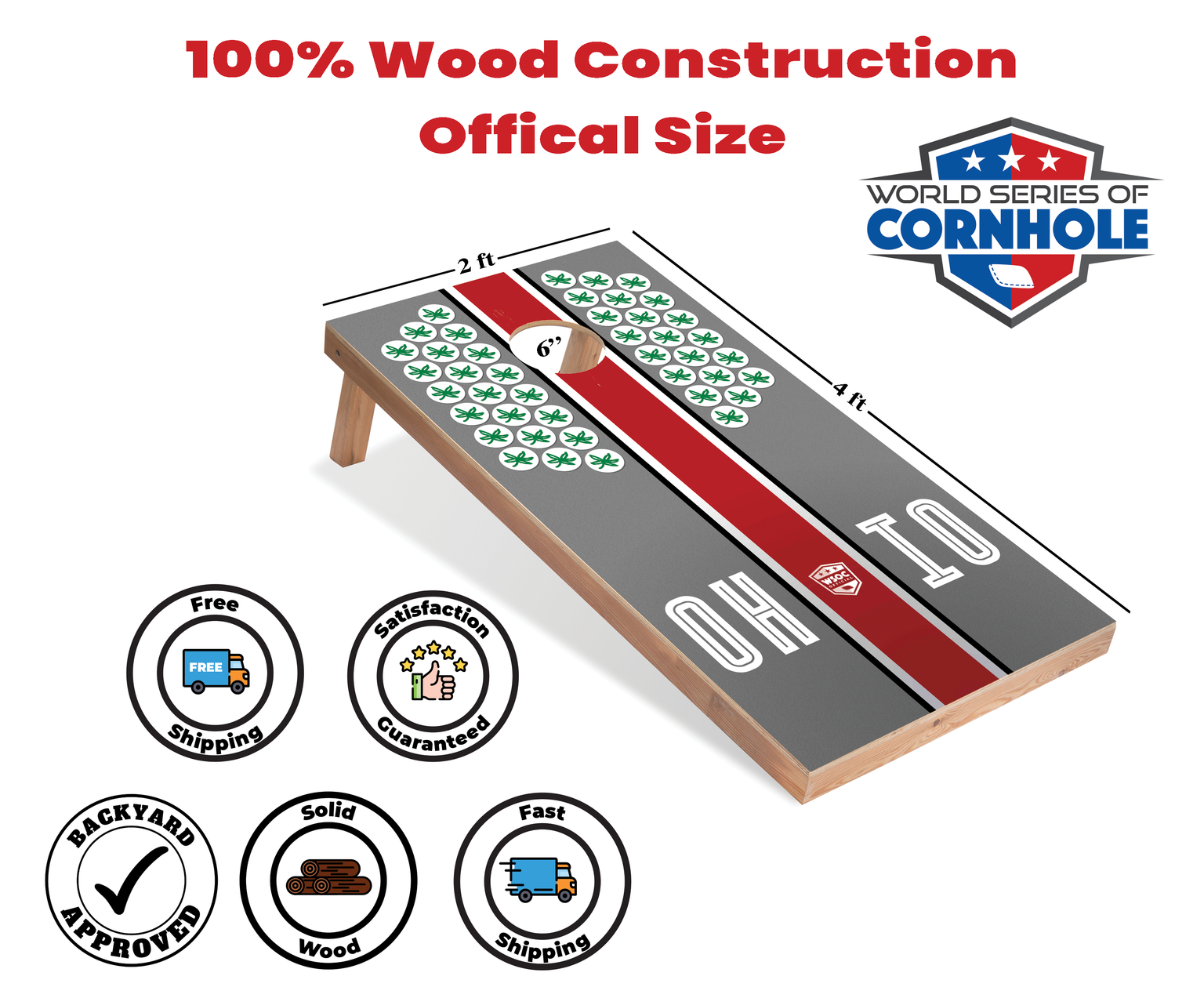 World Series of Cornhole Boards 100's of Designs Complete Cornhole Set